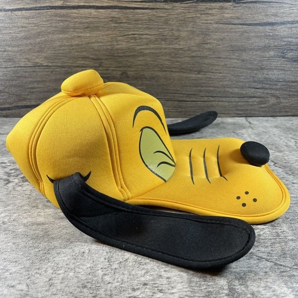 Disney | Accessories | Pluto Walt Disney Parks World Pluto Long Bill Hat Wink Hang Ears Yellow ...